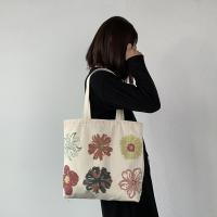 China Contemporary Women's Handled Style Customized Canvas Tote Bag with Flower Printing for sale