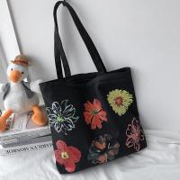 China Contemporary Women's Handled Style Customized Canvas Tote Bag with Flower Printing for sale