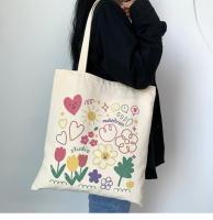 China Cartoon Print Canvas Tote Bag for Daily School Life Eco Friendly and Customized Color for sale