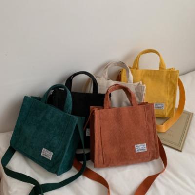 China Fashion Crossbody Corduroy Tote Bag With Adjustable Strap with Customized Logo for sale