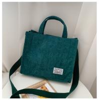 China Fashion Crossbody Corduroy Tote Bag With Adjustable Strap with Customized Logo for sale