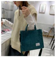 China Fashion Crossbody Corduroy Tote Bag With Adjustable Strap with Customized Logo for sale