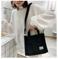 China Fashion Crossbody Corduroy Tote Bag With Adjustable Strap with Customized Logo for sale