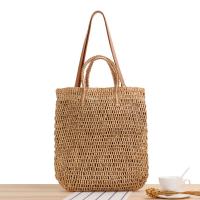 China Gender Women's Summer Shoulder Bag Hollow Out Straw Handmade Rope Woven Tote for sale