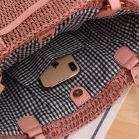 China Gender Women's Summer Shoulder Bag Hollow Out Straw Handmade Rope Woven Tote for sale