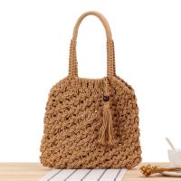 China Tassel Fashion Women Shoulder Bag with Straw Woven Tote and Customized Logo Design for sale