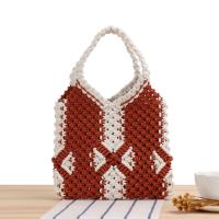 China Polyester Lining Summer Straw Beach Bag for Women Handmade Woven Bohemian Knitted Purse for sale