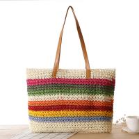 China Main Material Straw 2022 Fashion Women's Seaside Beach Tote Bag with Customized Color for sale