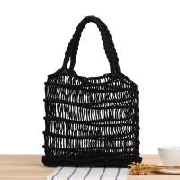 China Customized Color 2022 Summer Handmade Women Straw Bag Hollowed Out Woven Beach Hand Bag for sale
