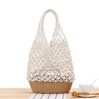 China Newest Fashionable Customized Color Knit Hollow Out Woven Beach Bags Straw Tote Bag for sale