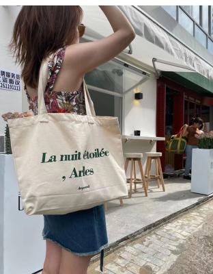 China Custom Logo Printed Canvas Tote Bag for Retail Shopping Extra Large Size for sale
