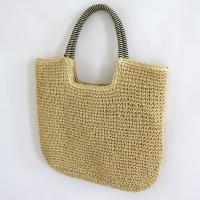 China Polyester Lining Material Handmade Women's Straw Shoulder Bag for Summer Beach Large Tote Bag for sale