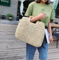 China None Decoration Rattan Tote Bag Portable Women's Straw Handbag for Summer Holiday for sale