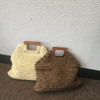 China None Decoration Rattan Tote Bag Portable Women's Straw Handbag for Summer Holiday for sale