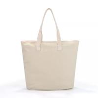 China White Beach Shopping Tote Bags with Cotton Webbing Handle and Custom Printed Logo for sale