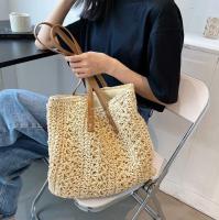 China 2022 Fashion Handbag Summer Weave Straw Beach Bag Tote Bag with Customized Logo for sale