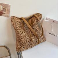 China 2022 Fashion Handbag Summer Weave Straw Beach Bag Tote Bag with Customized Logo for sale