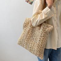 China 2022 Fashion Handbag Summer Weave Straw Beach Bag Tote Bag with Customized Logo for sale