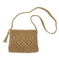 China Other Pattern Type Handmade Cotton Rope Straw Women Hand Bags Vintage Tassels Beach Bags for sale