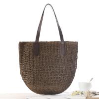 China Women Straw Bags Summer Natural Raffia Straw Beach Bag with Two Handles Newest Arrival for sale