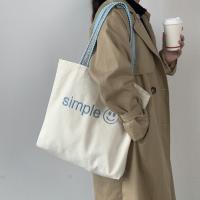 China Custom Eco Totebag Printing Reusable Cotton Canvas Shopping Bag with Letter Pattern for sale