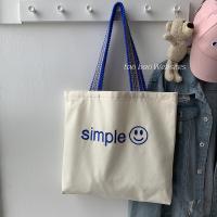 China Custom Eco Totebag Printing Reusable Cotton Canvas Shopping Bag with Letter Pattern for sale