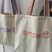 China Custom Eco Totebag Printing Reusable Cotton Canvas Shopping Bag with Letter Pattern for sale