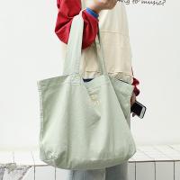 China Eco Friendly Canvas Casual Tote Shoulder Shopping Bag with Logo and Pattern Type for sale