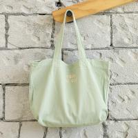 China Eco Friendly Canvas Casual Tote Shoulder Shopping Bag with Logo and Pattern Type for sale