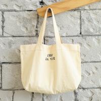 China Eco Friendly Canvas Casual Tote Shoulder Shopping Bag with Logo and Pattern Type for sale