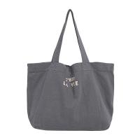 China Eco Friendly Canvas Casual Tote Shoulder Shopping Bag with Logo and Pattern Type for sale