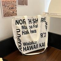 China Newest Fashinable Women Canvas Crossbody Bag with Tote Handle and Letter Pattern for sale