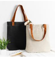 China Medium Size Fashionable Reusable Canvas Cotton Tote Bags for Eco Friendly Shopping for sale