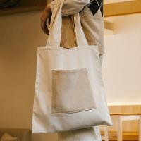 China Medium Size Fashionable Reusable Canvas Cotton Tote Bags for Eco Friendly Shopping for sale