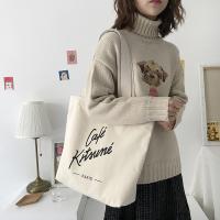 China Customized Logo Customise Fashion Recyclable Shopping Cotton Bag Tote Bag Printed Canvas Bag for sale