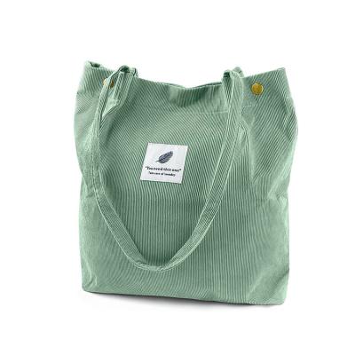 China Convenient Canvas Shoulder Corduroy Tote Bag for Work Beach Lunch and Travel for sale