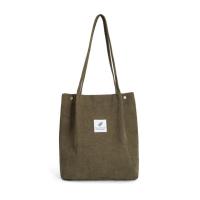 China Convenient Canvas Shoulder Corduroy Tote Bag for Work Beach Lunch and Travel for sale