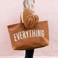 China Oversized Canvas Women Hand Sports Gym Bag Customized Logo 2022 Letter Print Tote Bag for sale