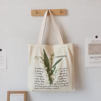 China Medium Size Eco Friendly Reusable Cotton Shopping Bag with Letter Pattern for sale
