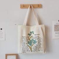 China Medium Size Eco Friendly Reusable Cotton Shopping Bag with Letter Pattern for sale