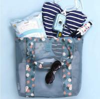 China Fashion Travel Handbags Clear Mesh Shoulder Bag Transparent Tote Beach Bag for Benefit for sale