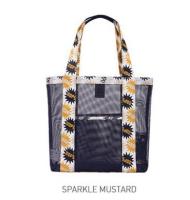 China Fashion Travel Handbags Clear Mesh Shoulder Bag Transparent Tote Beach Bag for Benefit for sale