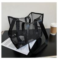 China 2022 Customized Fashion Print Large Mesh Tote Bag Women's Beach Bag with Hollow Out for sale