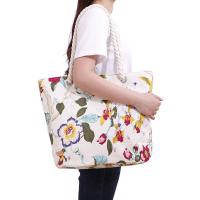 China OEM/ODM Acceptable Cotton Beach Bag with Custom Printed Logo and Cotton Rope Handle for sale