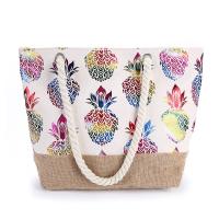 China Beach Bag Ladies Women's Casual Tote Fashion Flower Printing Summer Large Capacity for sale