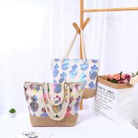 China Beach Bag Ladies Women's Casual Tote Fashion Flower Printing Summer Large Capacity for sale
