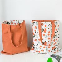 China Custom Logo Medium Size Foldable Cotton Canvas Tote Bag for Grocery Shopping for sale