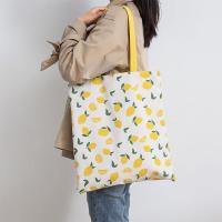 China Custom Logo Medium Size Foldable Cotton Canvas Tote Bag for Grocery Shopping for sale