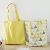 China Custom Logo Medium Size Foldable Cotton Canvas Tote Bag for Grocery Shopping for sale