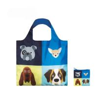 China Handled Style REPT Dog's Woof Polyester Fabric Beach Bags Animal Folding Shopping Bag for sale